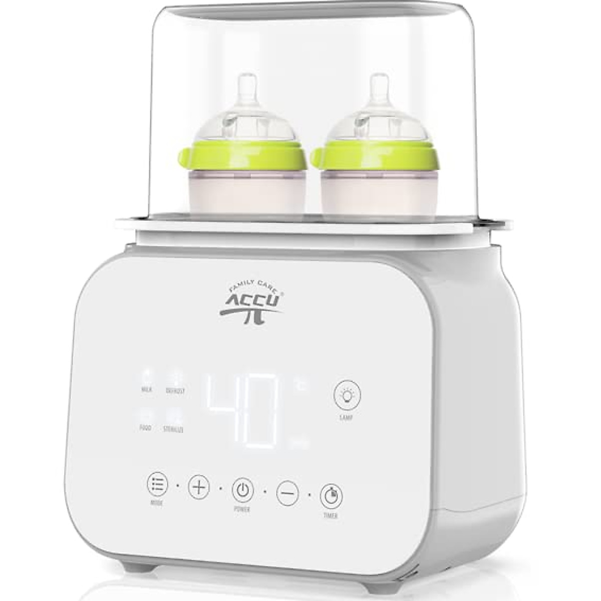 Baby Bottle Warmer, Double Bottle Warmer for Breastmilk, 6-in-1 Baby Food Heater Defroster, Fast Infant Formula Warmer with Timer for Twins, 24H Temp Control, BPA Free