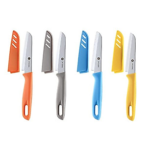 8 Piece Paring knife, 4PCS Paring Knives & 4PCS Knife Sheath, Fruit and Vegetable Knife, Ultra Sharp Kitchen Knife, German Steel Pairing Knife With ABS Handle