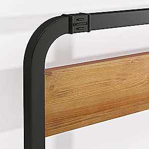 BOSRII Queen Headboards Only, Rustic Solid Wood Board with Black Metal Frame, Add On Design 40 Inches Tall and Adjustable Height, Easy Assembly