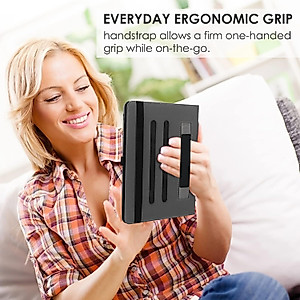 HGWALP Universal 9",9.7",10.1",10.2",10.5",10.9",11" Tablet Case,Multi-Viewing Angels Stand Folio Case Cover with Handstrap for for iPad, Samsung,Other 9-11 inch Tablet,Black