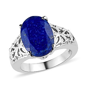 Shop LC Blue Lapis Lazuli Ring Openwork Celtic Vintage Stainless Steel Lapis Lazuli Rings for Women Statement Jewelry Size 7 Birthday Gifts for Women