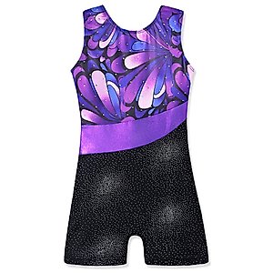 HOZIY Purple Gymnastics Leotards for Girls Sparkly Size 7-8 Years Old Biketards