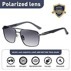 KIOYTLIK Sunglasses for Men Women Trendy Polarized Sunglasses UV400 Fashion SunGlasses Aviator Sunglasses for Driving Fishing, Gray