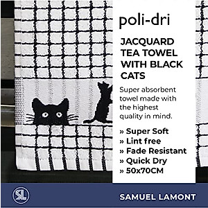 Samuel Lamont Poli-dri Jacquard Tea Towel Cat
