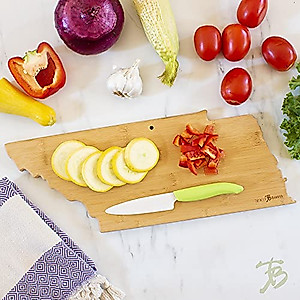 Totally Bamboo Destination Tennessee State Shaped Serving and Cutting Board, Includes Hang Tie for Wall Display