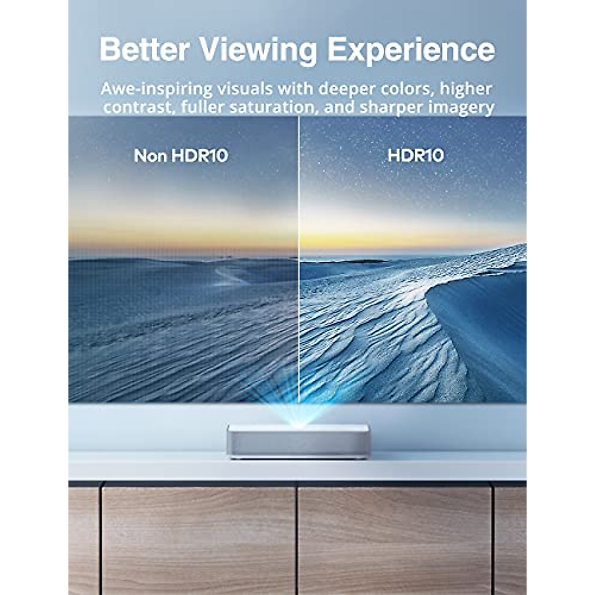 4K Ultra Short Throw Laser TV Home Theatre Projector, 2500 ANSI Lumens,HDR10, Built-in Harman Kardon Soundbar, Ultra HD Smart Laser Projector for Movies&Video&Gaming, Easy Installation