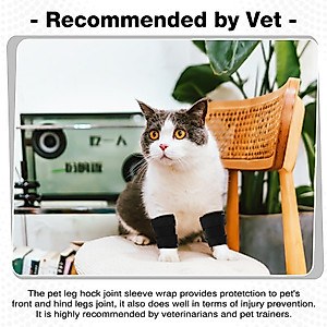 ROZKITCH Dog Leg Protector for Rear Hock Joint or Front Leg Brace, 1 Pair of Dog Leg Compression Wrap Sleeve for Anti Licking Carpal Support Ankle Support Protect Injury Sprain Torn ACL CCL Black L