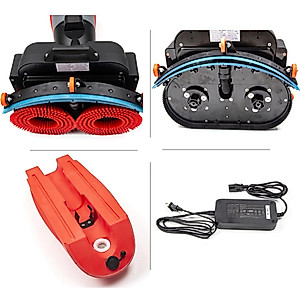 SANITMAX SM430 17" Commercial Floor Scrubber Machine, Rotary Double Brushes, 10000 sqft/h, Cordless Rechargeable Lithium Battery