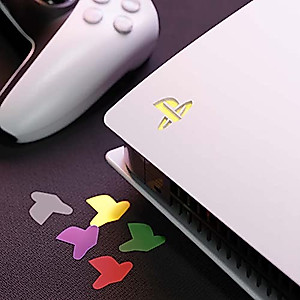 PlayVital Custom Vinyl Decal Skins for PS5 Console, Logo Underlay Sticker for PS5 Console - 9 Colors & 3 Classic Retro Styles