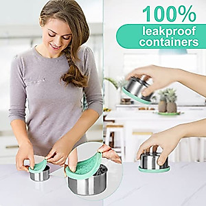KEFULDA Stainless Steel Containers with Lids Set of 3 (13oz/7oz/3oz) Eco-Friendly, Reusable and Leakproof Stainless Steel Snack Containers for Kids Easy to Open