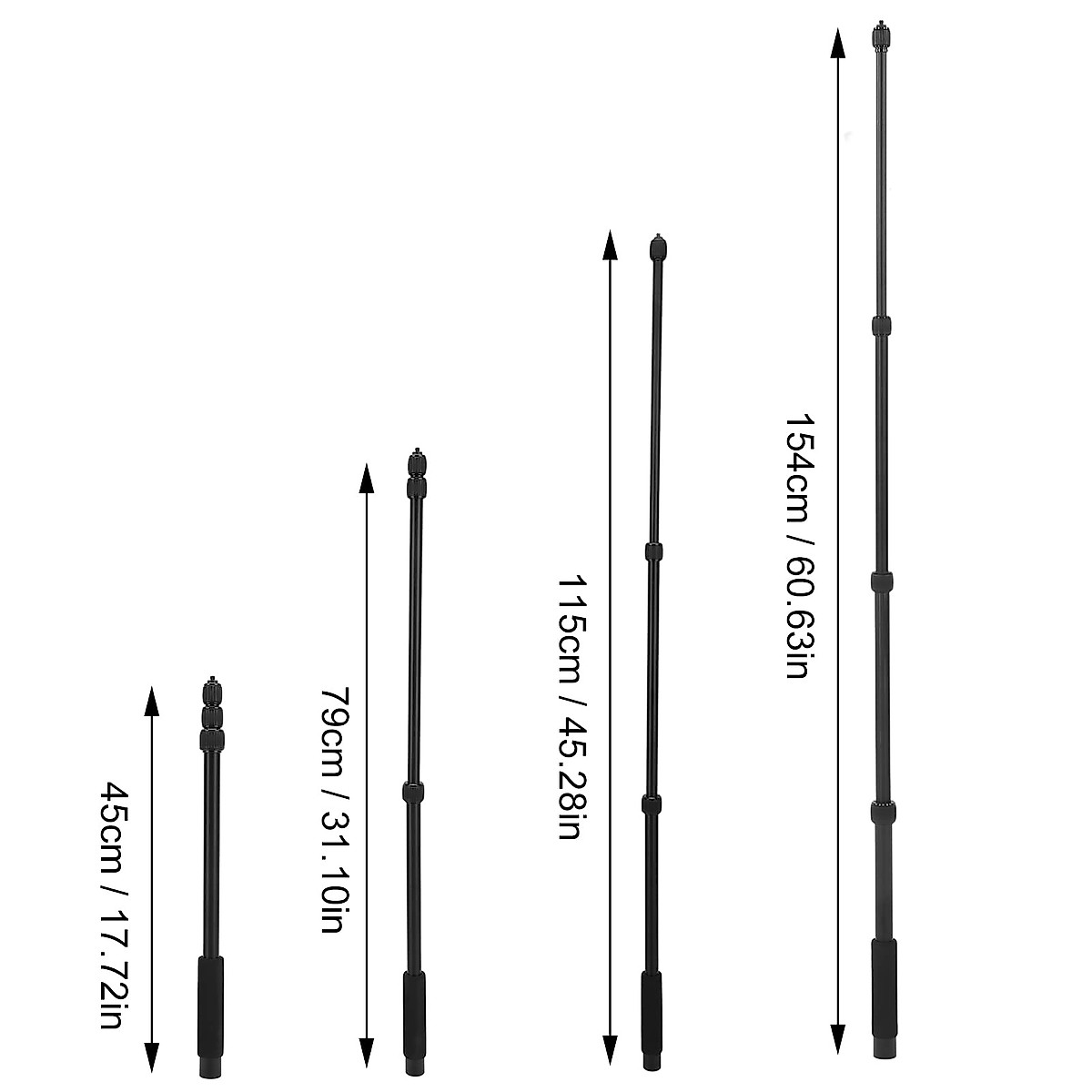 Shanrya Mic Boom Pole, Mic Boom Arm, 1/4 Inch Screw Locking System Aluminium Alloy High Hardness Mic Extension Arm for Interview Video Production TV Applications (4 Knots)