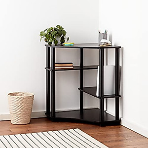 FURINNO Turn-N-Tube Space Saving, Corner Desk, Espresso/Black