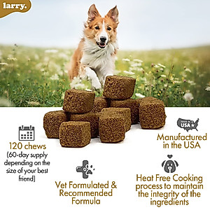 8-in-1 Multivitamin Dog Supplement by Larry | Heart, Digestion, Liver, Skin, Coat, & Joint Support Supplement for Dogs | with Vitamins, Minerals, Omegas, & Glucosamine Chondroitin | 120 Soft Chews