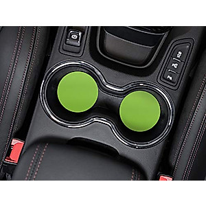 CARIBOU Coasters Neon Fluorescent Design Absorbent Round Fabric Felt Neoprene Car Coasters for Drinks (2.87 inches), 2pcs Set, Solid Green