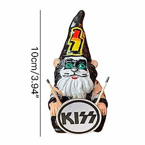 Liuh KISS Letters Painted Gnomes 4PCSSet Garden Figurines Art Decor 3.94 Dwarf Miniatures with Defferent Facial Expressions Outdoor Funny Gnome Accessories Table Ornaments Lovers Gifts 1 Set
