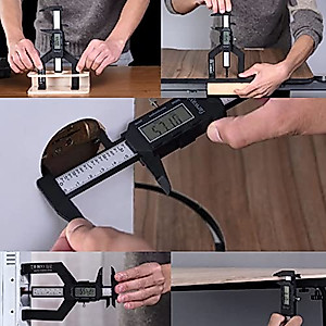 Digital Height Gauge Vernier Caliper - 2-in-1 Measuring Tool with Inch/Metric/Fraction Conversion, Large LCD Screen, 0-3 Inch/0-80mm Range, and Auto-Off Feature for Precision Measurements