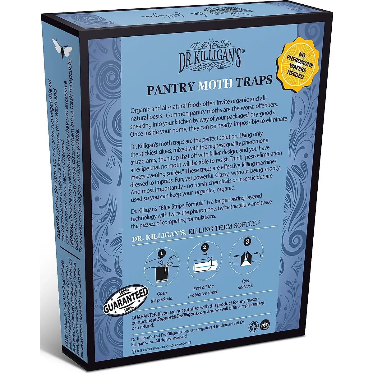 Dr. Killigan's Premium Double Potent Pantry Moth Traps with Pheromones Prime, Indian Meal Moth Traps for House, How to Get Rid of Moths in House (6 Count, Blue)