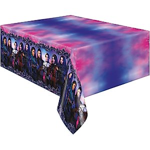 Unique Disney Descendants 3 Rectangular Plastic Table Cover - 54" x 84" (1 Pc) - Multicolor & Easy-to-Clean Tablecover, Perfect for Themed Celebrations