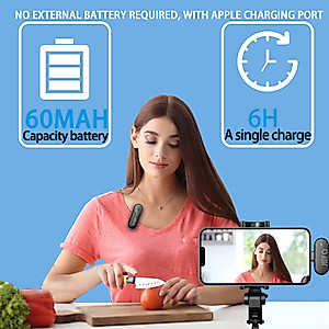 JIIFO Lavalier Microphone for iPhone iPad(2 TX + 1 RX + Charging Case),Wireless Clip Mic,Plug-Play Microphone for iPhone Video Recording,Interview Live Stream,Podcast,YouTube,TikTok
