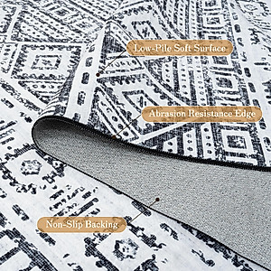 Vamcheer Washable Area Rug 4x6 - Living Room Rugs for Bedroom Modern Area Rugs for Living Room Dinning Rugs, No Shedding & Easy to Clean, High Traffic Machine Washable Rugs, Non Slip Carpet, Grey