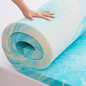 Vyfipt 4 Inch Cooling Gel Memory Foam Mattress Topper,Queen Size,Pressure Relief,Bed in A Box,CertiPUR-US Certified