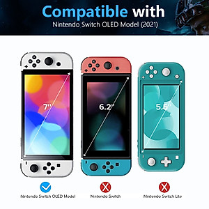 Trconk Screen Protector Compatible with Nintendo Switch OLED, Tempered Glass Screen Protector for Switch OLED 2021, 7-inch HD Clear Screen Protector Glass for OLED Switch, 3-Pack