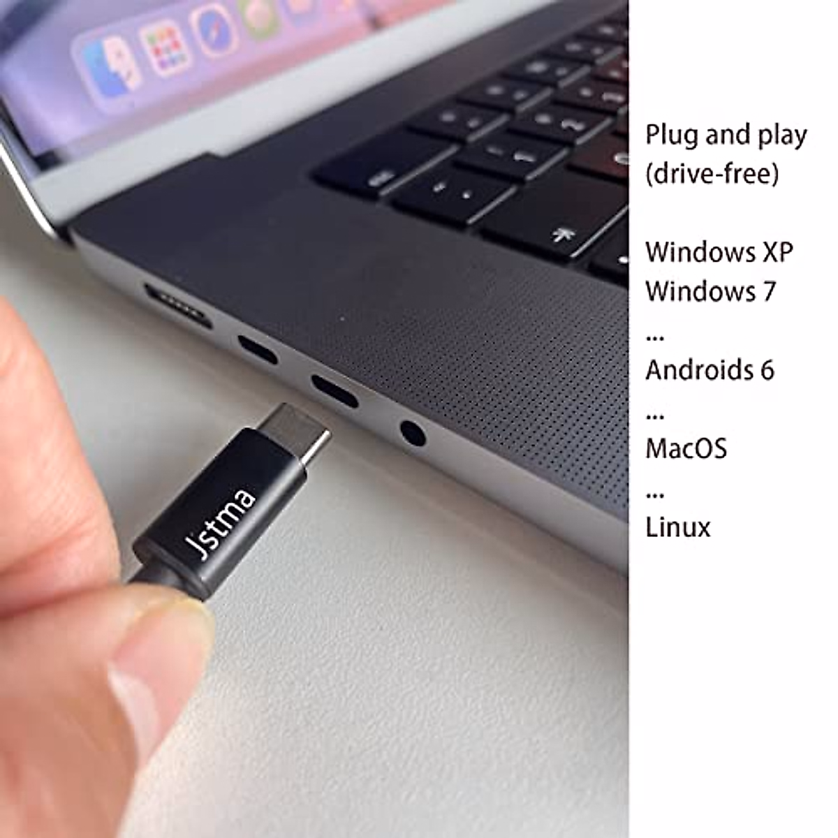 jstma USB C to 3.5mm Audio Jack Adapter 32Bit Audio HiFi DAC Amplifier Converter Support High-impedance Headphones for Windows MacOS Android Phones Switch PS Xbox (Black)