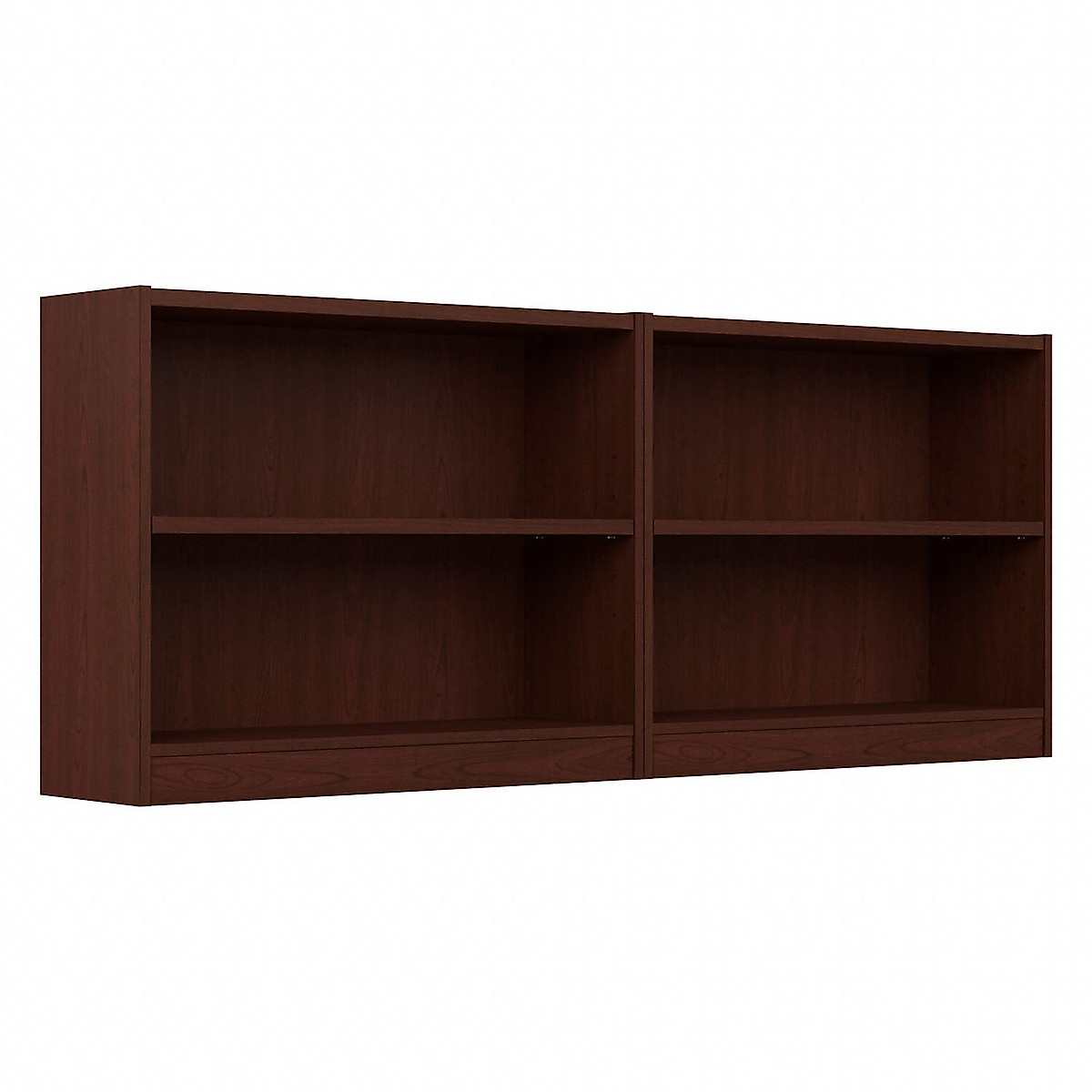 Bush Furniture Universal Small 2 Shelf Bookcase in Vogue Cherry - Set of 2, Matching Storage and Display Bookshelves for Home Office or Living Room Organization