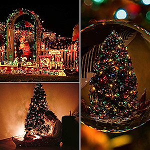 50 Feet C9 Bulb String Lights Outdoor Multicolored Christmas Lights Green Wire for Outdoor Patio Room Christmas Tree Party Backyard Decoration, E17 Base, 50 Bulbs