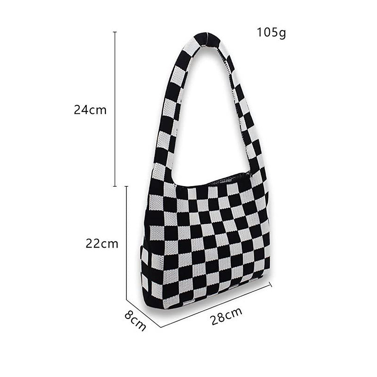 Checkered Bags for Women, Checkered Purse, Checkerboard Tote Bag, Plaid Tote Handbag, Versatile Street Fashion Bag (brown white)