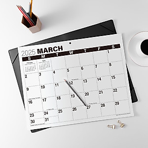 Nekmit Yearly Monthly Desk Pad Calendar, Wall Calendar for Planning, Ruled Blocks, Black