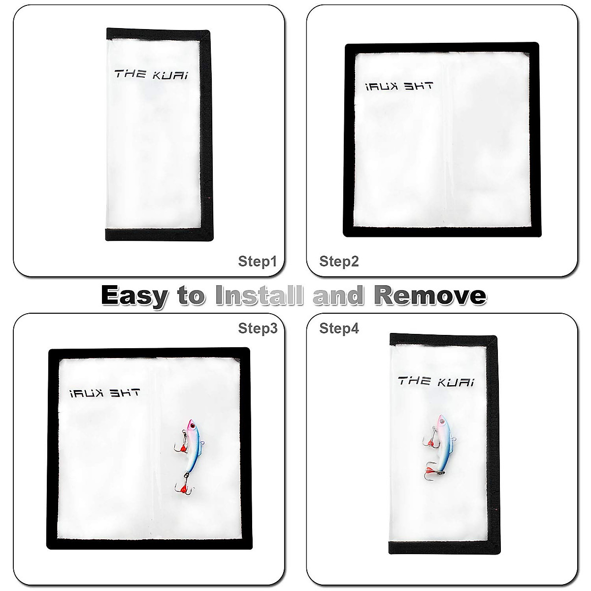 Fishing Lures Cover, Thekuai 5 piece Lure Wraps，boat carpeting, Fishing Hook Covers，Durable & Clear PVC, Keeps Children, Pets and Fishermen Safe from Sharp Hooks!（ 8" L x 8" W ）