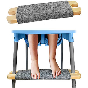 Unique Design IKEA High Chair Foot Rest Wrapped in Felt Pad- Wooden Footrest High Chair Accessories, Smoothed Edges, Compatible with IKEA Antilop High Chair Accessories Footrest