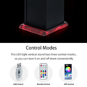 Mcbazel LED Lights Stand for Xbox Series X/S Console, Music Sync Multi-Colour Vertical Console Stand Base with IR Remote/APP/USB Control for Xbox Series X/S Game Console - Black