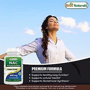 Best Naturals NAC N-Acetyl-Cysteine 600 mg 250 Capsules