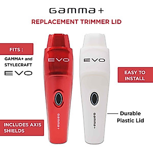 GAMMA+ Replacement Body Lids Compatible with Evo Hair Trimmers - White, Metallic Red