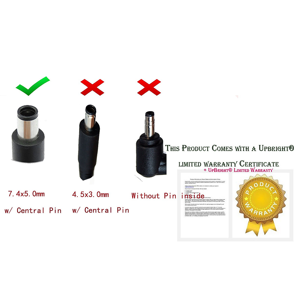 UpBright New 19.5V AC/DC Adapter Compatible with Dell S2415H S2715H P2314T P2314Tt P2714T S2317HJ LED LCD Monitor 19.5VDC DC19.5V Power Supply Cord Cable Charger PSU