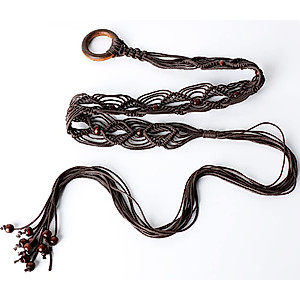 Suyi Boho Braid Belt for Women Bohemian Woven Waist Belts for Dress 170CM Coffee 4