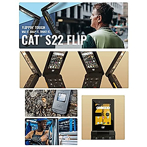 Cat S22 Flip (16GB) 2.8" Touchscreen, Android 11, IP68 Water Resistant, 4G LTE GSM (T-Mobile Unlocked for MetroPCS, Global) (Black)
