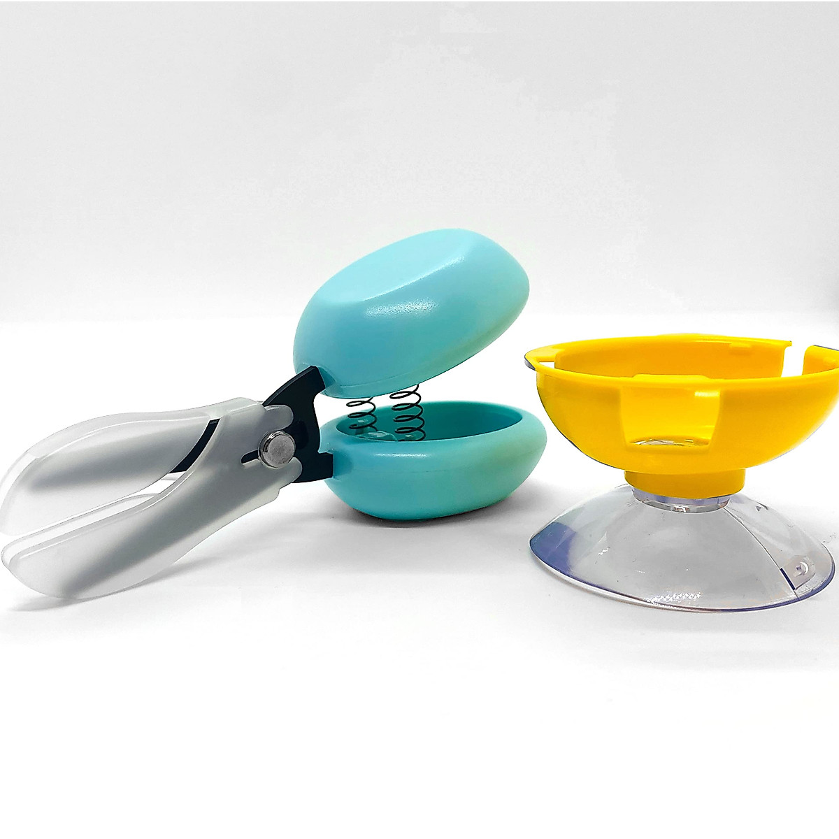 HARAC Table Top Scissors with Base Adaptable Scissors Spring Loaded, Safety Push Down Scissors for Special Needs, Ambidextrous Training Scissors, Made in JAPAN, Pink