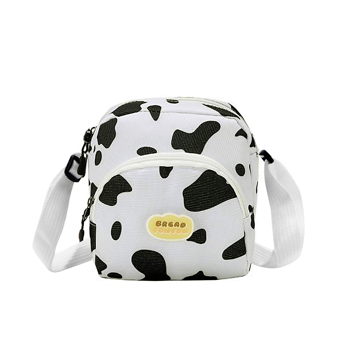 JUMISEE Cute Cow Print Canvas Crossbody Purse Small Cell Phone Bag Shoulder Handbag for Men Women Kids