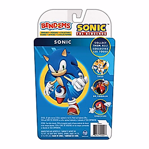 Bend-Ems Sonic The Hedgehog Bendable Action Figure Poseable PVC Toy for Fans & Collectors
