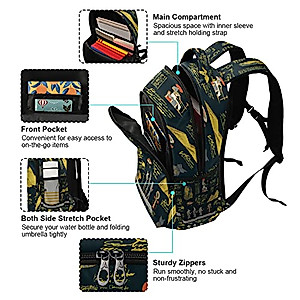 Vozoza Ancient Egypt Theme Backpack for Girls Kids Boys School Bookbags,Student Laptop Backpack Carrying Bag Casual Lightweight Travel Sports Day Packs