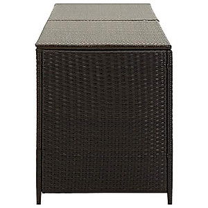 Canditree Outdoor Large Storage Box Rattan, Storage Container for Patio Garden Poolside Furniture Cushions Pillows (Brown)