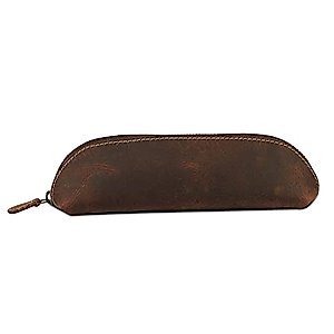 The Antiq: Pencil Pouch, Zipper Pencil Case, Leather Pencil Case, Pencil Bag Pouch With Zipper Pen Holders Handmade, Pen & Marker Case, Pencil Case for Artists & Professionals MRD-ZPC-004 0