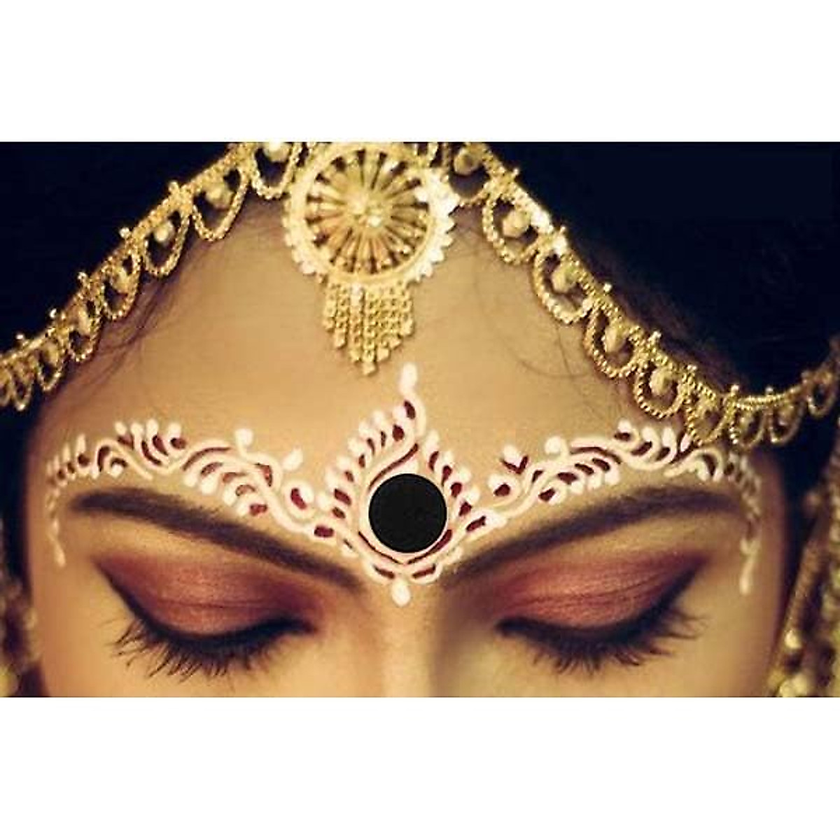 Stylesindia Sticker Kumkum Spot Bindi Tattoos Breathable Fabric, Skin Neutral pH, Does not Irritate Skin, No Gum Marks on Skin, Round Tilak Pack of 2 Flaps (Multi-Colour) (P7-6MM-Regular)