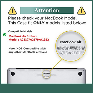 Funut Compatible with MacBook Air 13 inch Case 2021 2020 2019 2018 Release M1 A2337/A2179/A1932, MacBook Air 2020 Case, Plastic Hard Shell Case & Keyboard Cover for Mac Air 13.3 inch, Black Marble