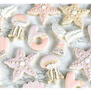 Q-BAKER Mermaid Cookie Cutters,Mermaid tail, Starfish, Seashell-Stainless Steel Holiday Cookie Cutters Shapes for Baking Gift