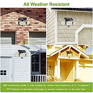 GDNZDUTS Solar Outdoor Lights, 426 LED Security Solar Lights, 6500K 360° Solar Motion Sensor Outdoor Lights 3 Heads, IP65 Waterproof Solar Powered Flood Light for Outdoor Garage Patio Yard(2 Pack)
