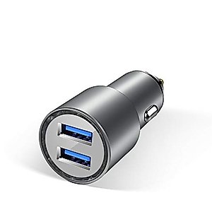 JDB Car Charger, 36W QC 4.8A All Metal Fast Car Charger Adapter Compatible with iPhone and More